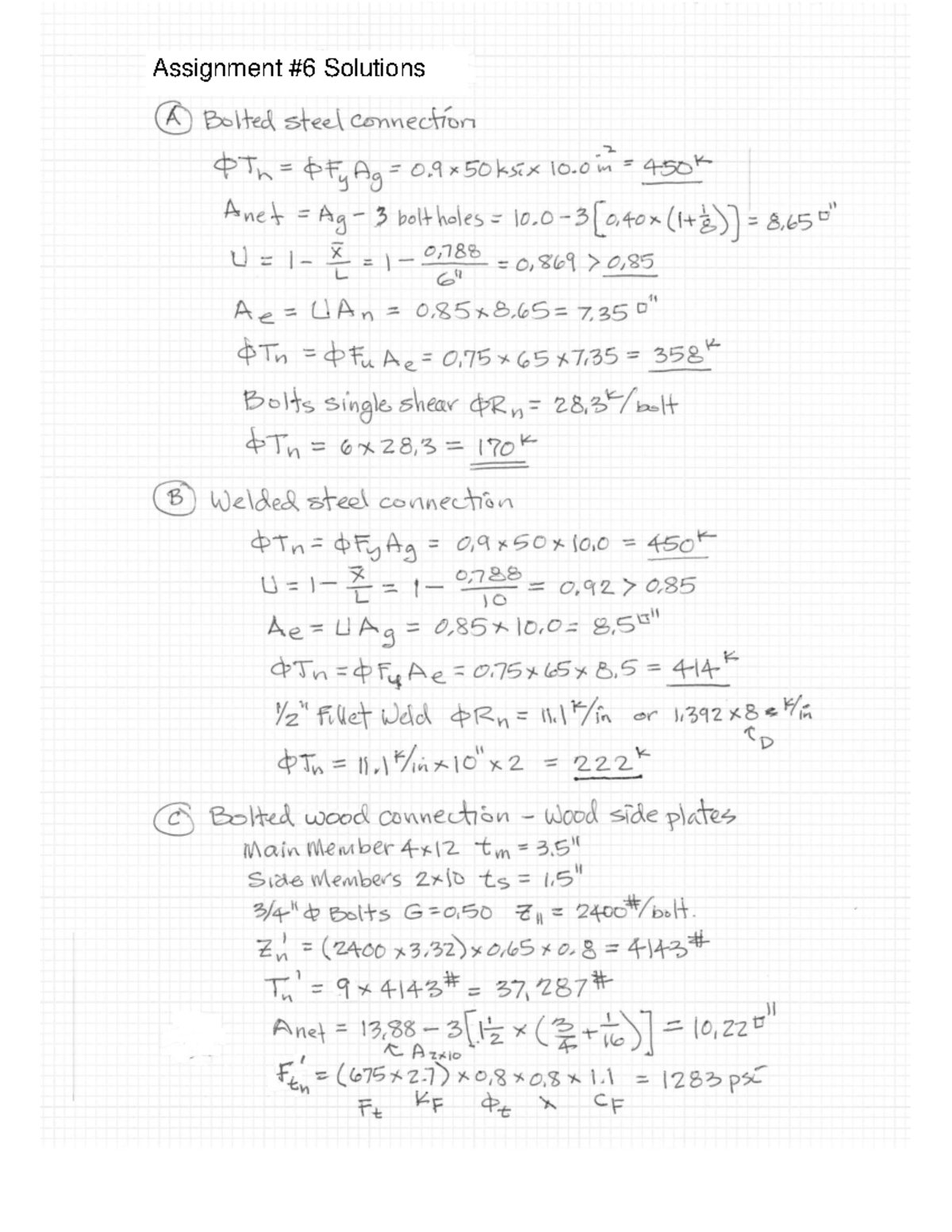 CE 456 Assignment 6 Solutions - CE 456 - Assignment Solutions A Bolted ...
