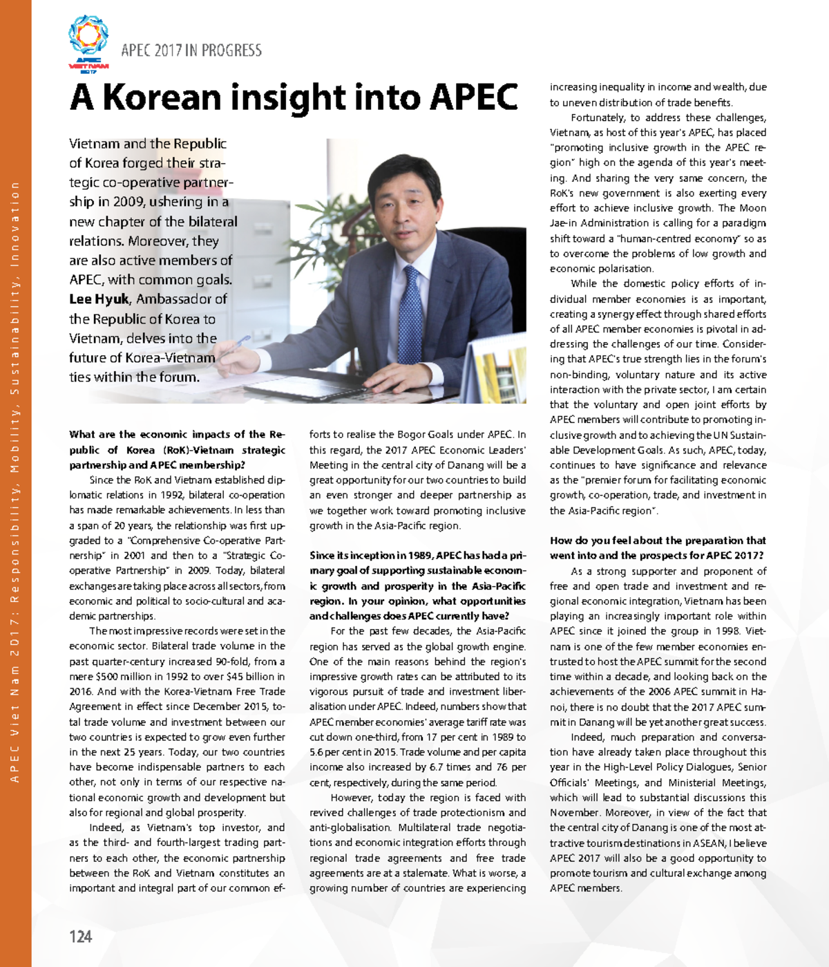 2. Interview - Vietnam Investment Review special issue (APEC) - 124 APEC 2017 in ProgrEss A P E ...