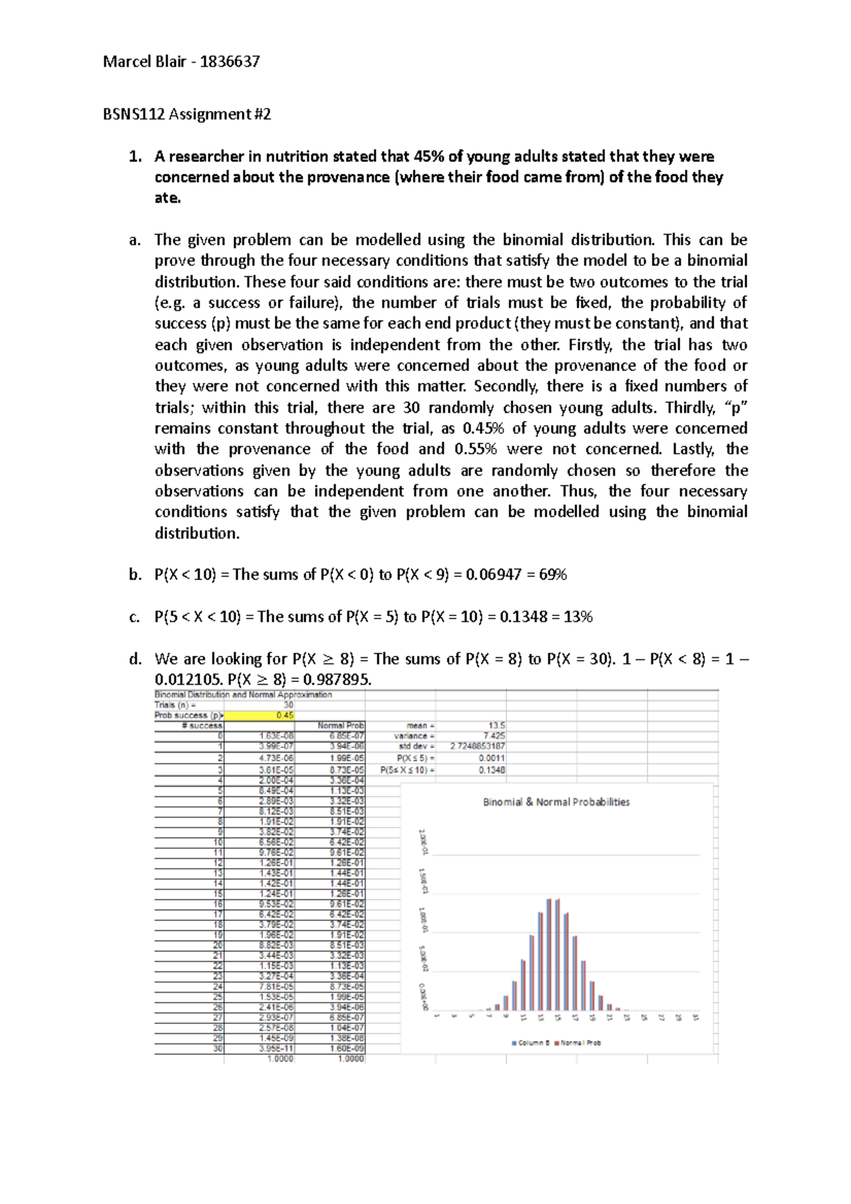 BSNS112 Assignment 2 2021 48/50 - BSNS112 Assignment # 1. A researcher in nutrition stated that ...