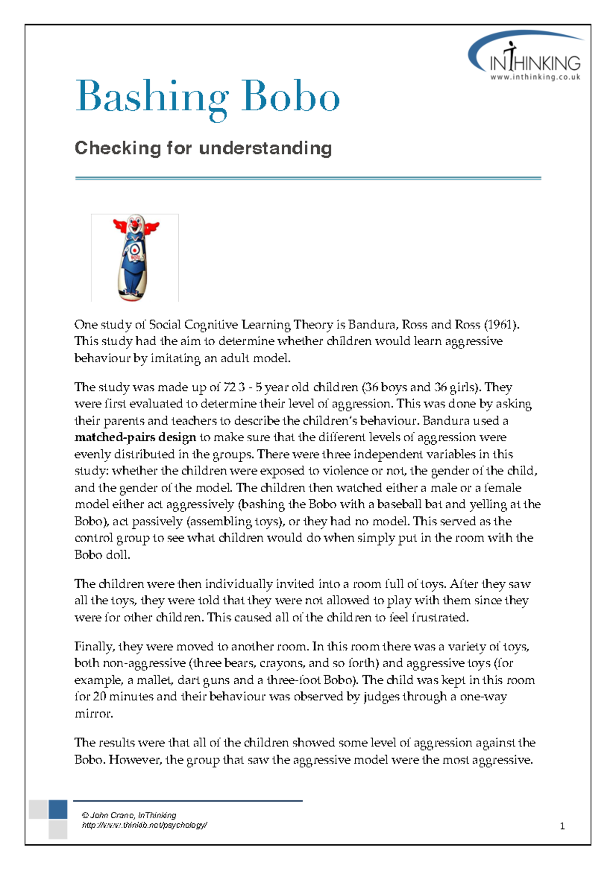 Bandura Ross Ross 1961 -3 - 1 © John Crane, InThinking thinkib ...