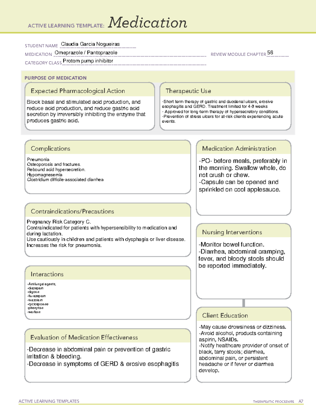 Proton pump inhibitors - ACTIVE LEARNING TEMPLATES THERAPEUTIC ...