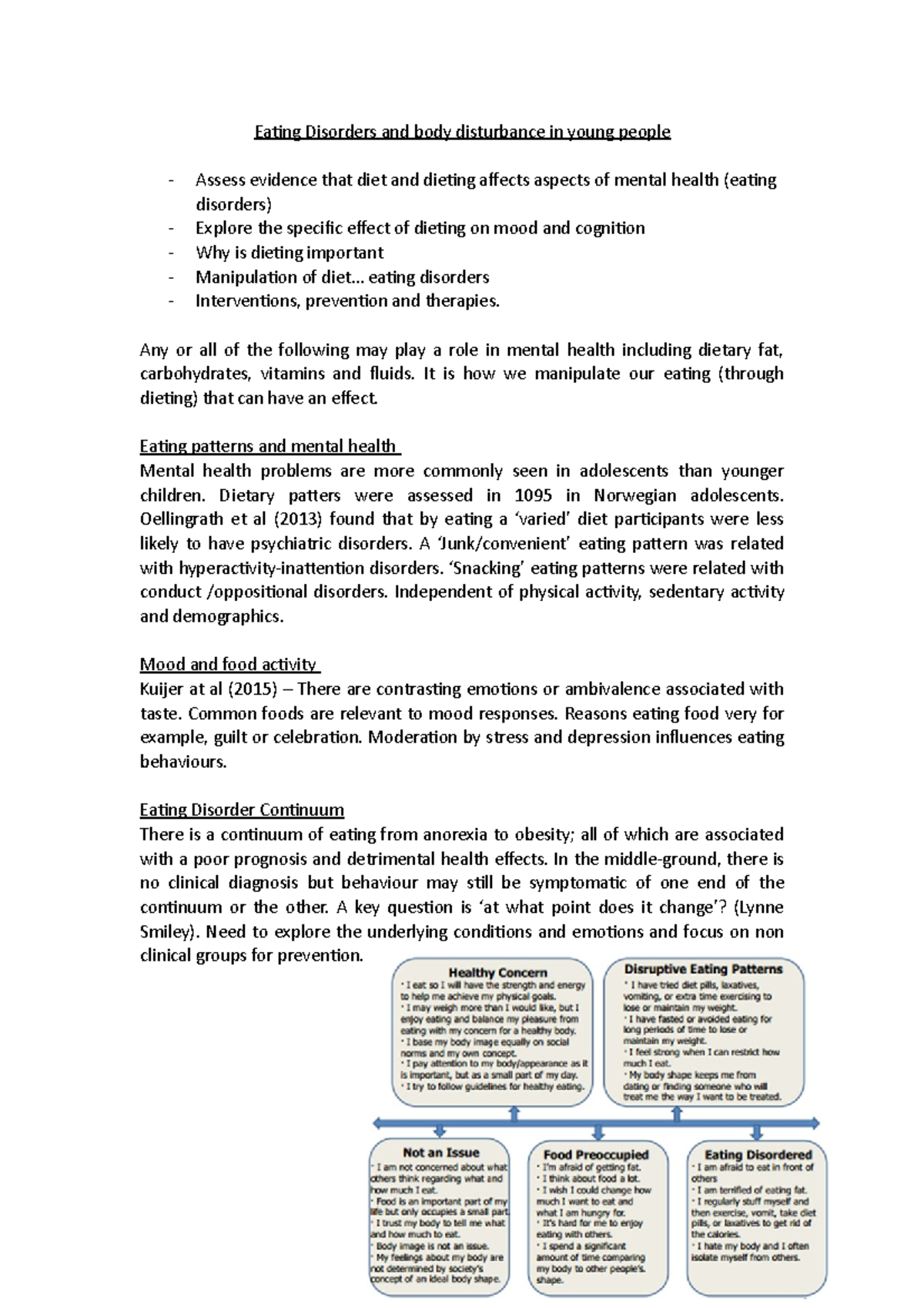 Psychology of Eating Disorders - Eating Disorders and body disturbance ...