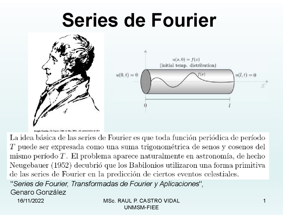 10-11-12. Series de Fourier EDP 2022-II - 1 Series de Fourier "Series ...
