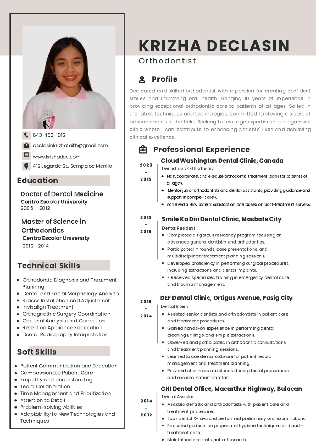Declasin M2 Post-Task A. Resume - Profile Professional Experience 643 ...