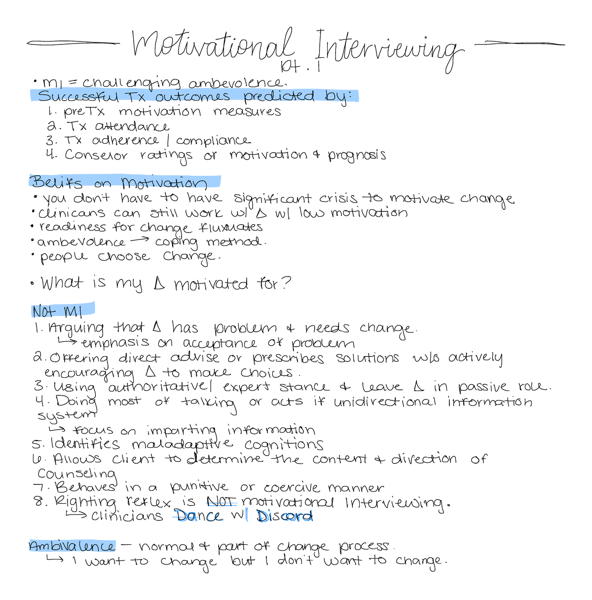 Week 10- Motivational Interviewing pt-1 - Mo ti vat i on al I n t er ...