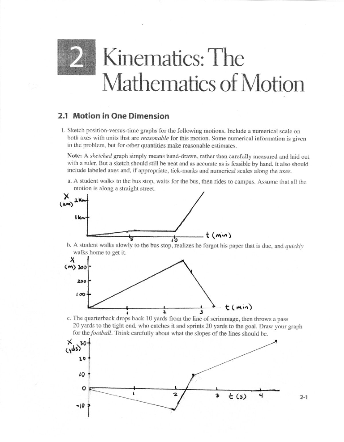 Physicswb solution ch02 - 2 Kinematics: The Mathematics of Motion 2 ...