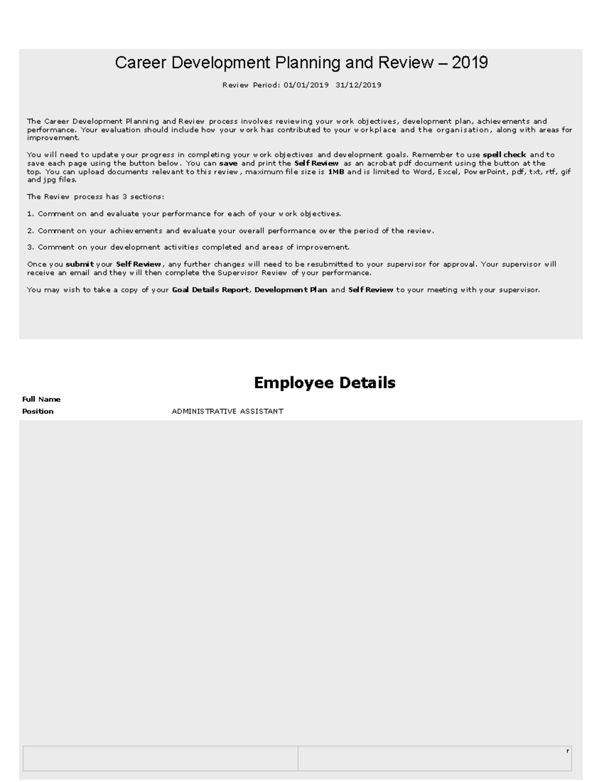 Performance Appraisal Instrument - Career Development Planning and ...