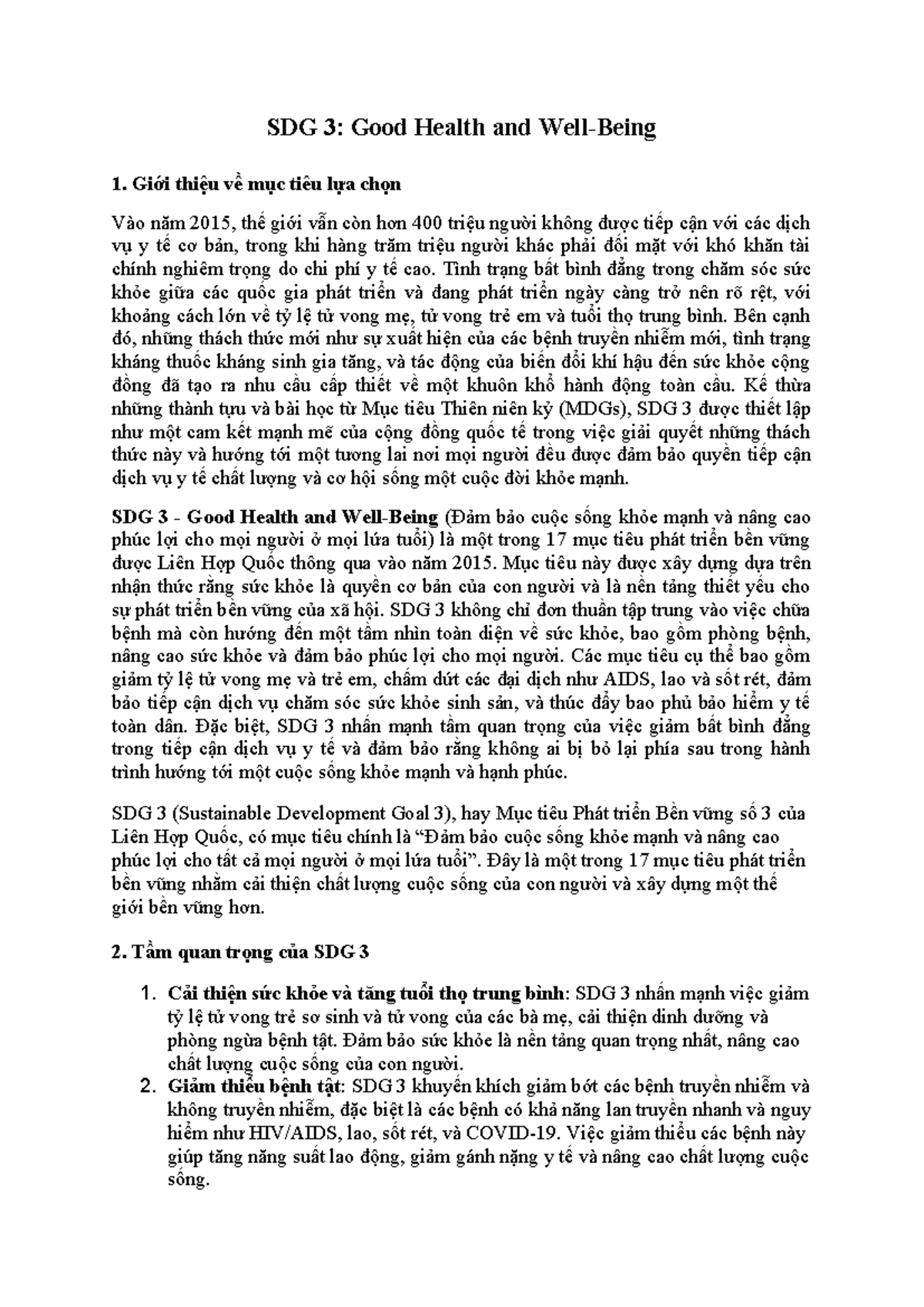 SDG 3 Good Health and Well-Being - SDG 3: Good Health and Well-Being ...