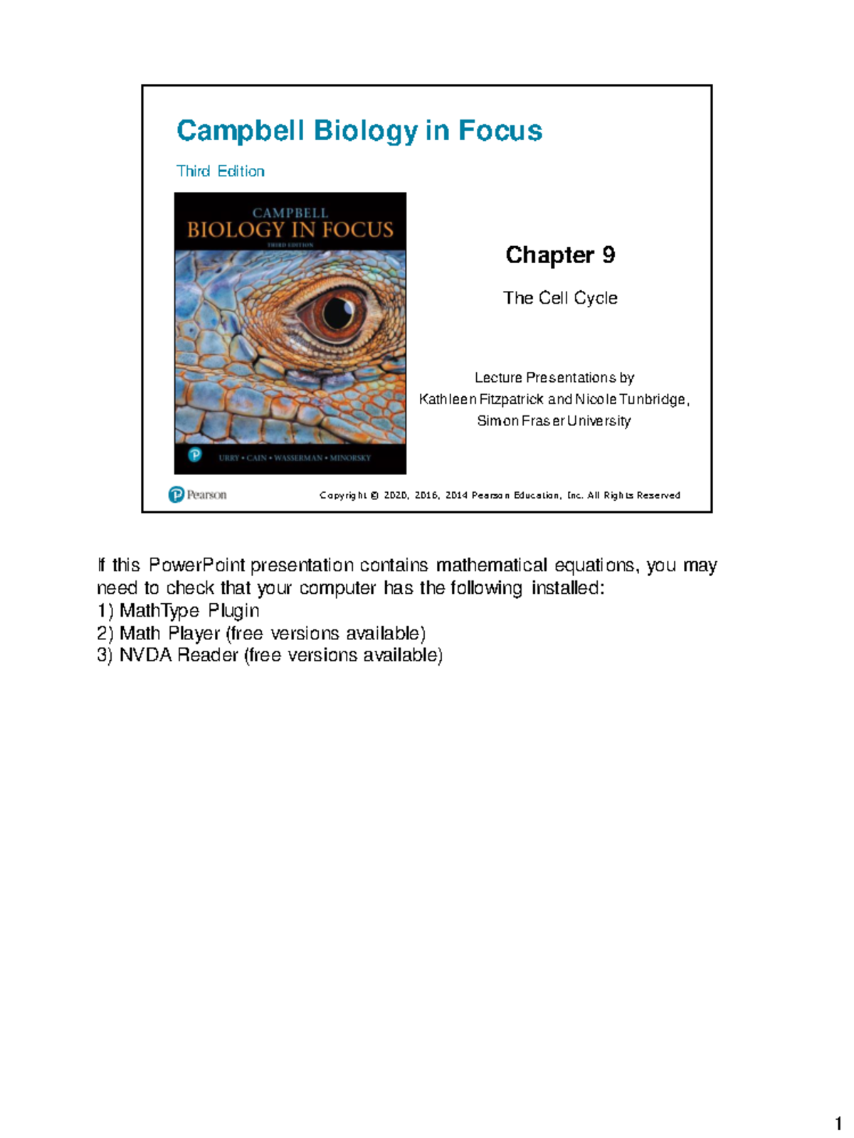 Chapter 9 cell cycle - If this PowerPoint presentation contains ...