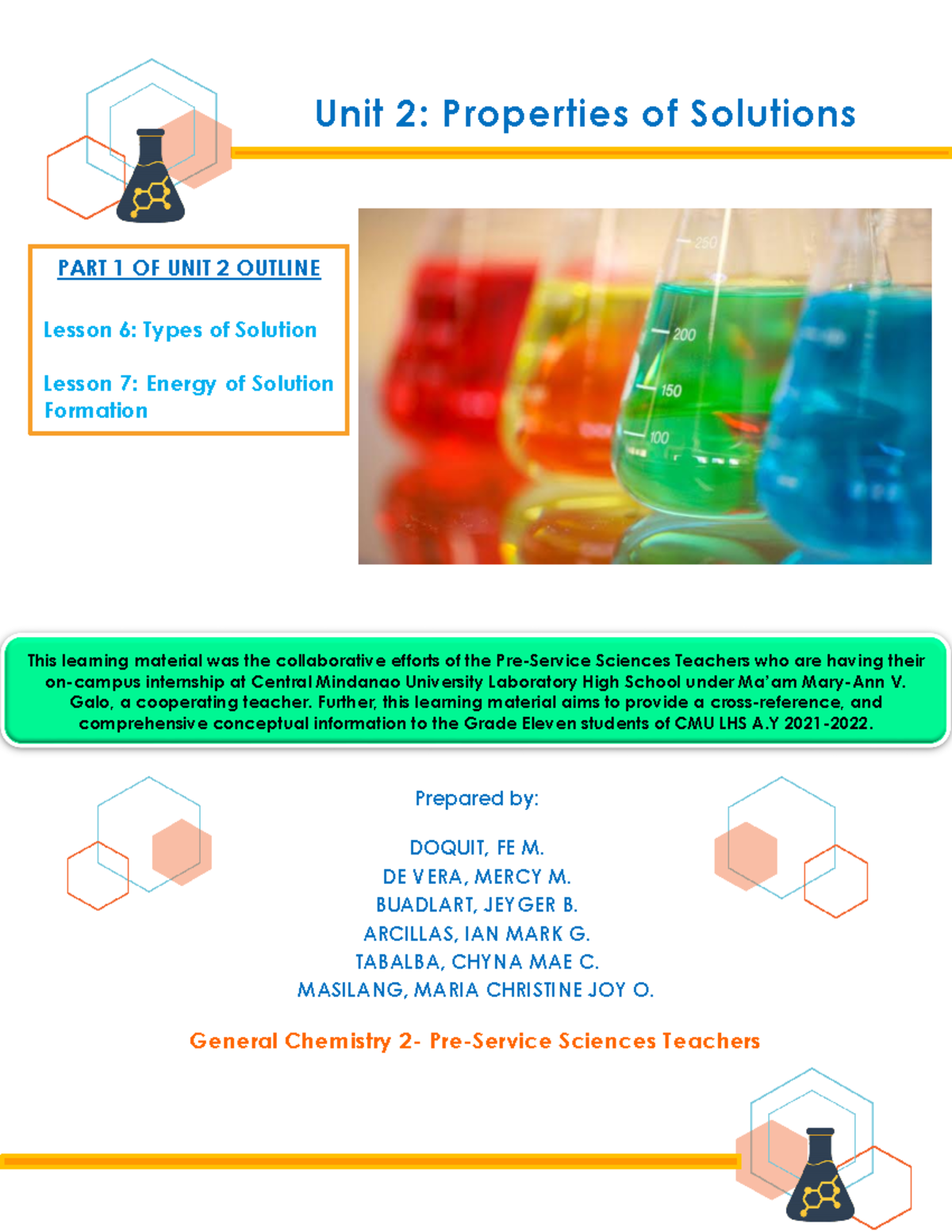 2nd-Semester Unit-2-Properties-of-Solutions-Lessn-6-and-7- - Studocu