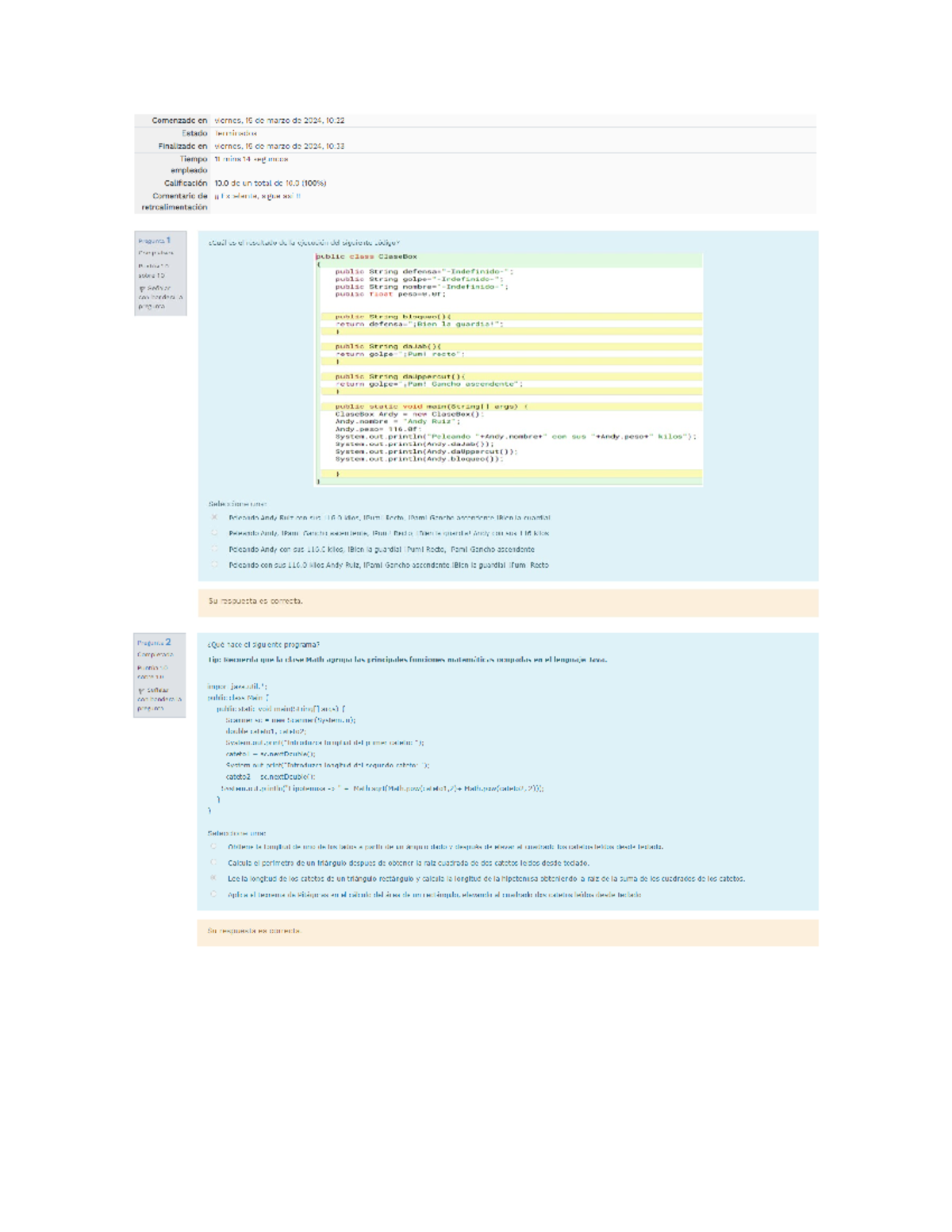 Programación orientada a objetos - Examen Semana 2 - Programacion Orientada a Objetos - Studocu