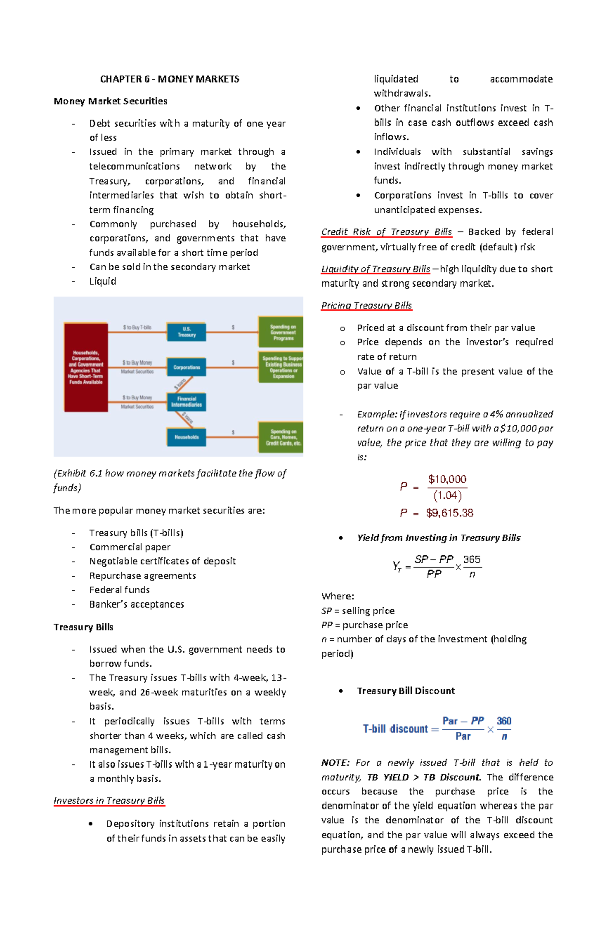 06-Money Markets-Focus Notes - CHAPTER 6 - MONEY MARKETS Money Market ...