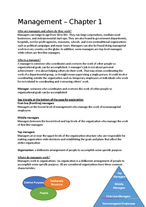 Chapter 7 summary - Management - Chapter 7 Human Resource Management ...