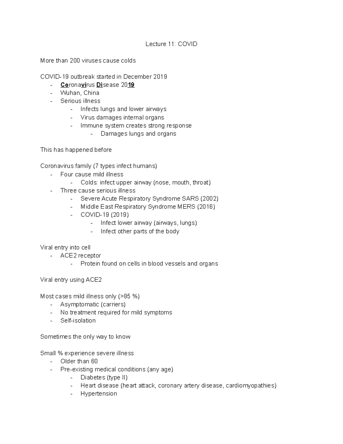 Lecture 11 Covid - notes i took in class - PHY1321 - uOttawa - Studocu