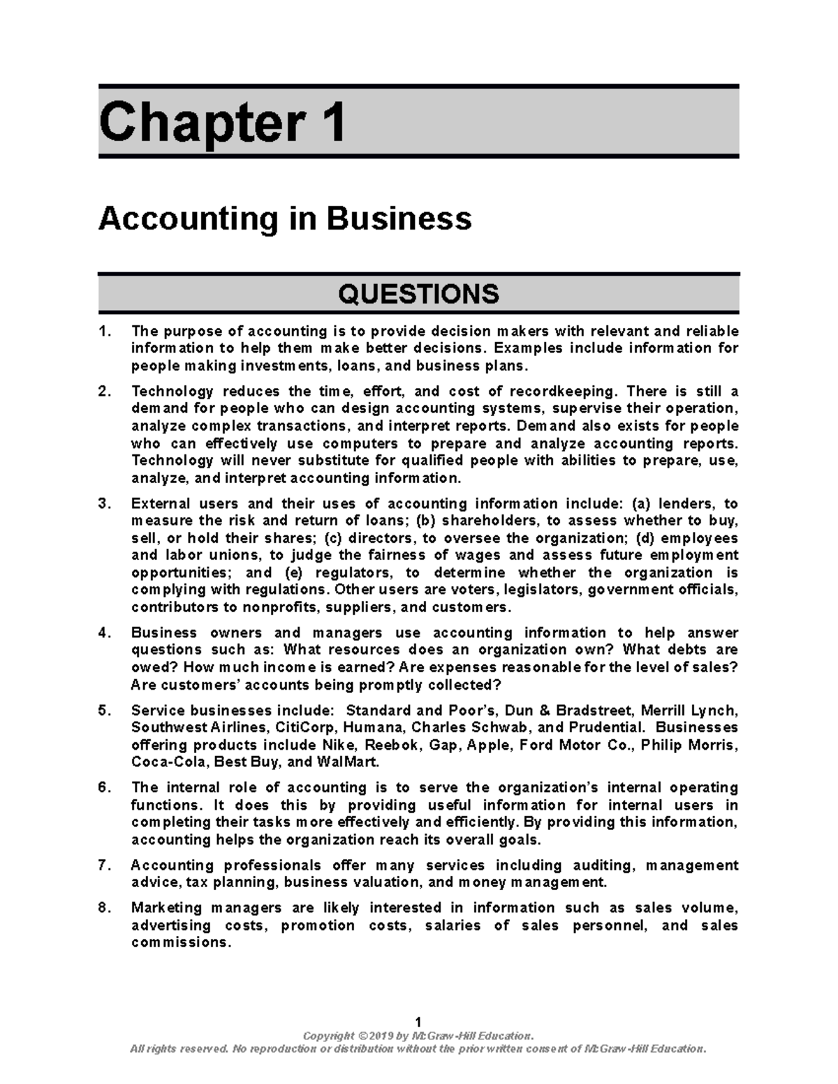 Manual Chapter 1 - Lecture notes 1,10 - Chapter 1 Accounting in ...