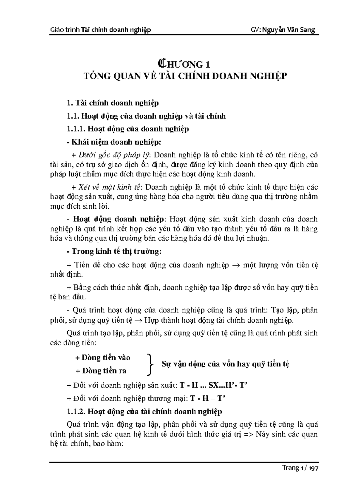 Tongquanvetaichinhdoanhnghiep-3128 - H NG 1 T NG QUAN V TÀI CHÍNH DOANH NGHI P 1. Tài chính ...