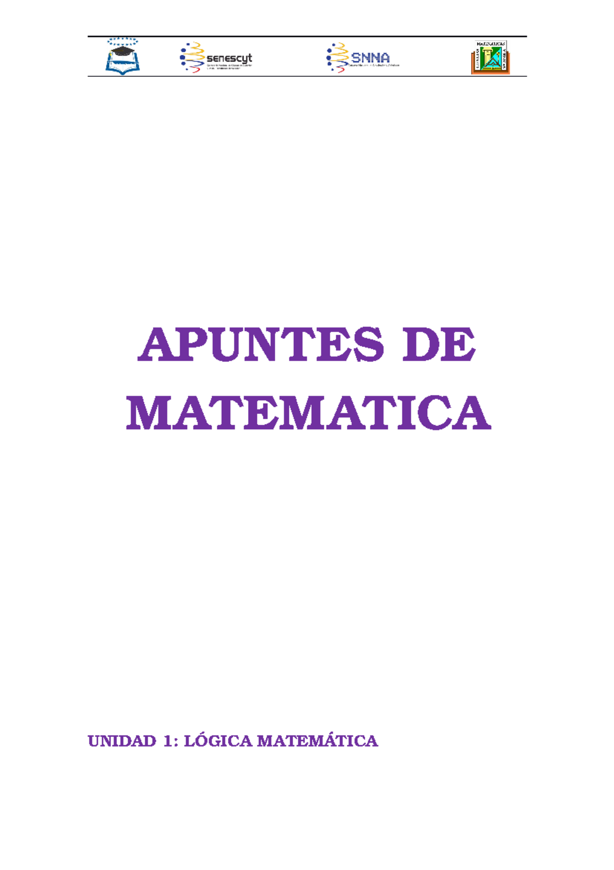 Apuntes de Matematicas - APUNTES DE MATEMATICA UNIDAD 1: LÓGICA ...