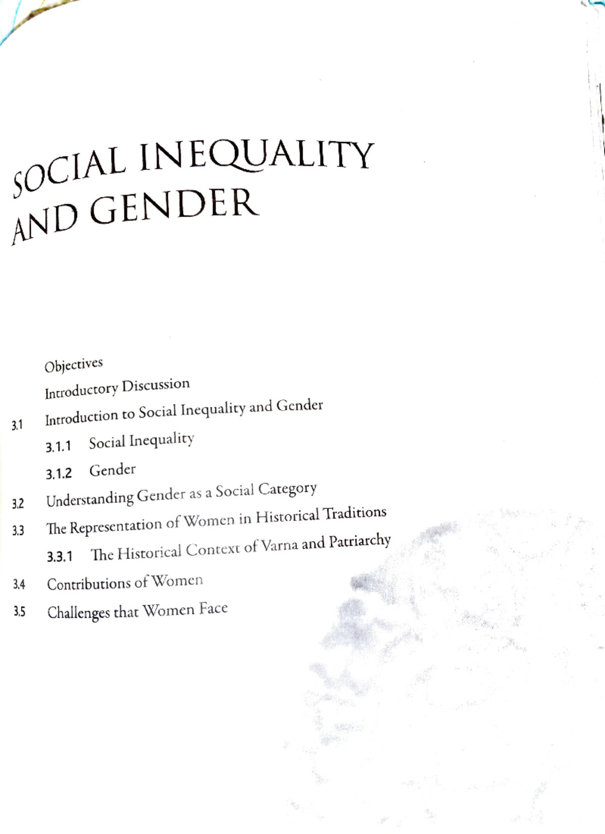 Social inequality and gender - SOCIAL INEQUALITY GENDER AND Objectives ...