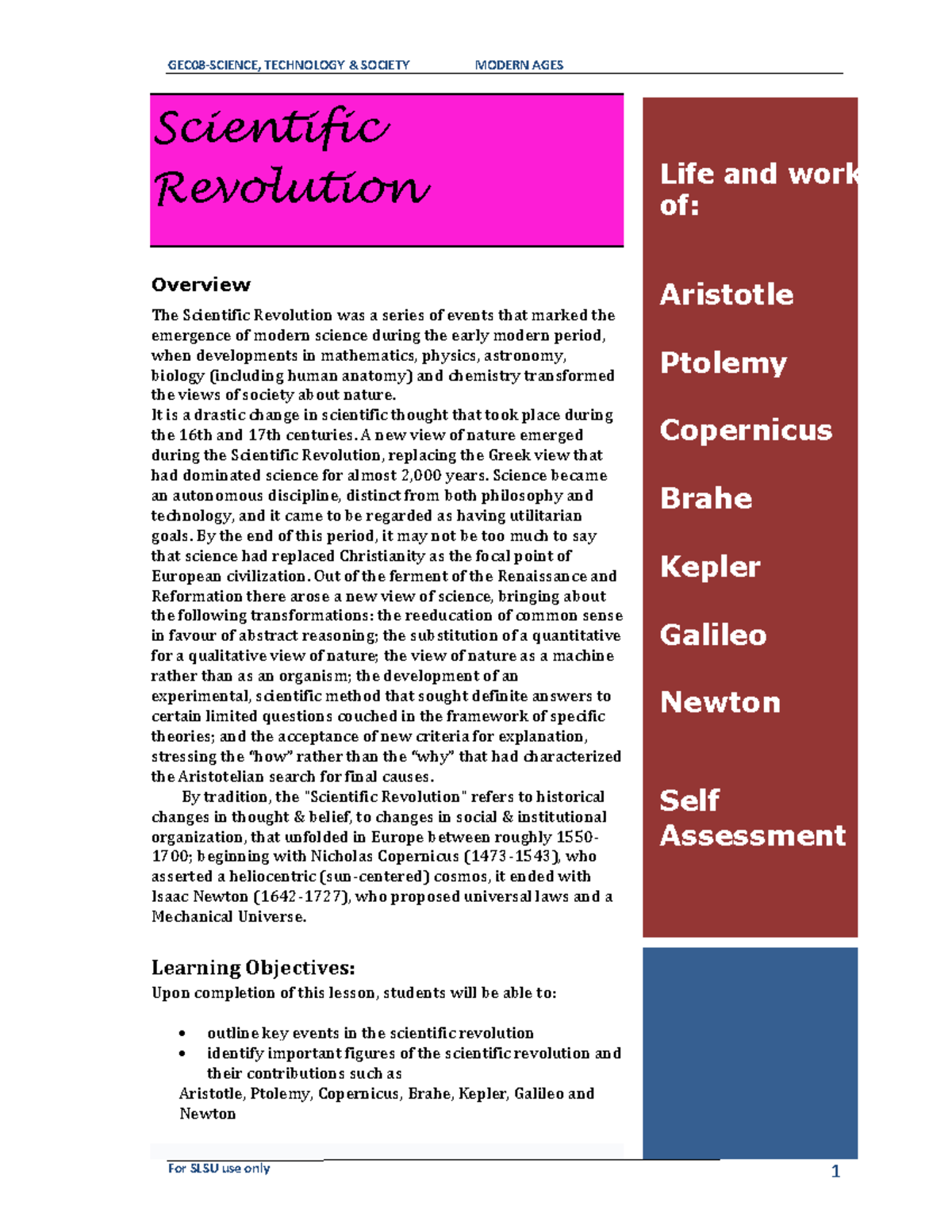 Scientific-Revolution-converted - Scientific Revolution Overview The ...