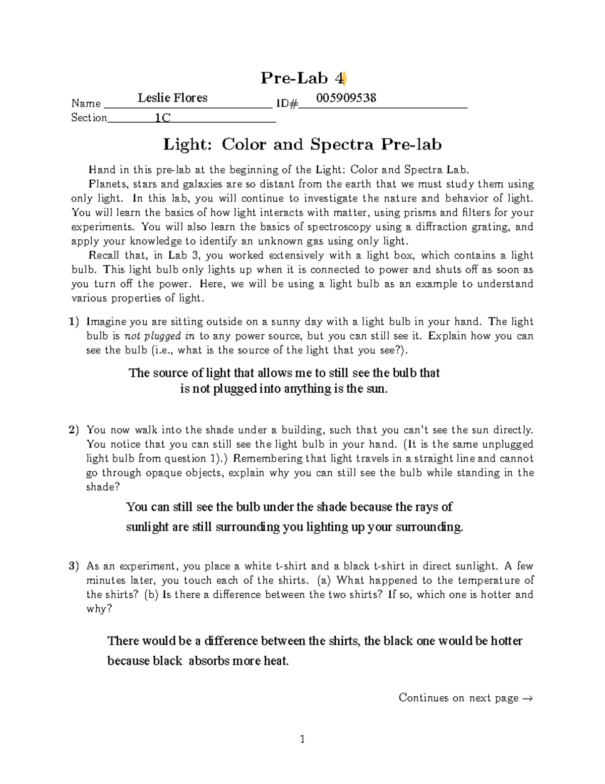 Light: Color and Spectra - Studocu