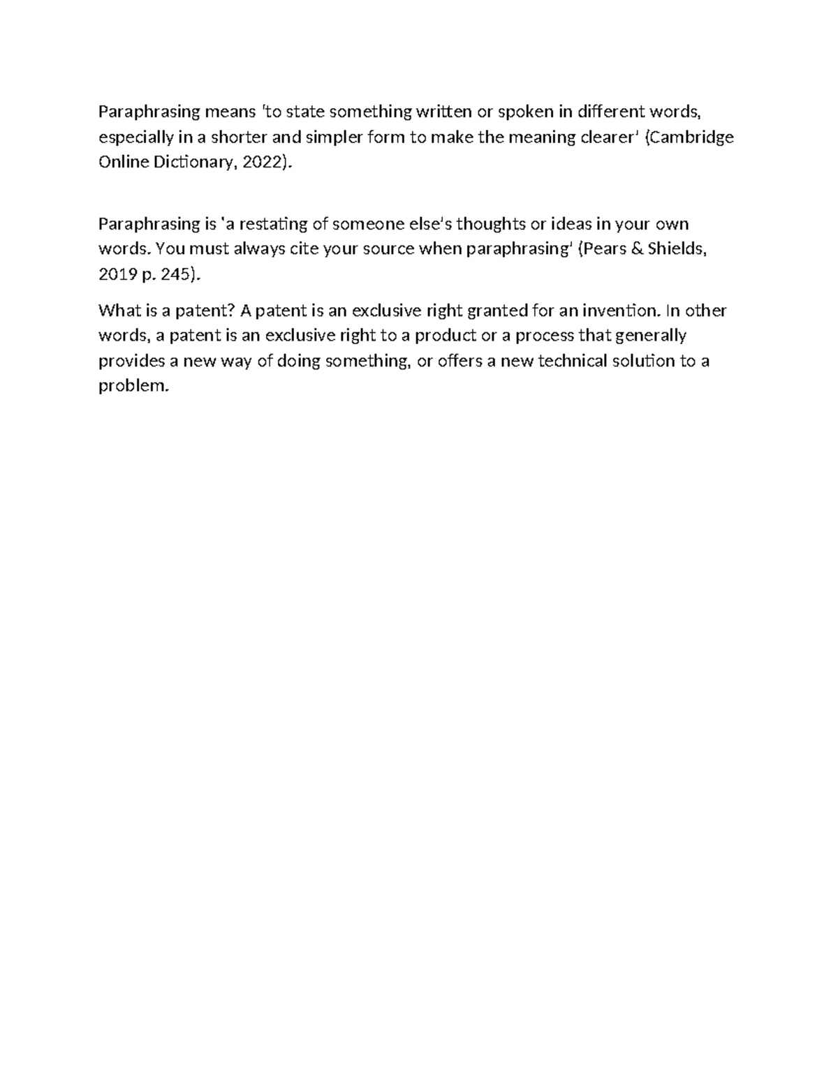 Paraphrasing means - Paraphrasing is 'a restating of someone else’s thoughts or ideas in your ...
