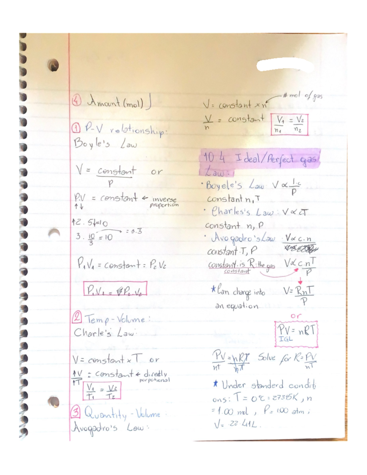 Lecture 10 Notes - Gas Laws parameters affect gases, Ideal/Perfect gas ...