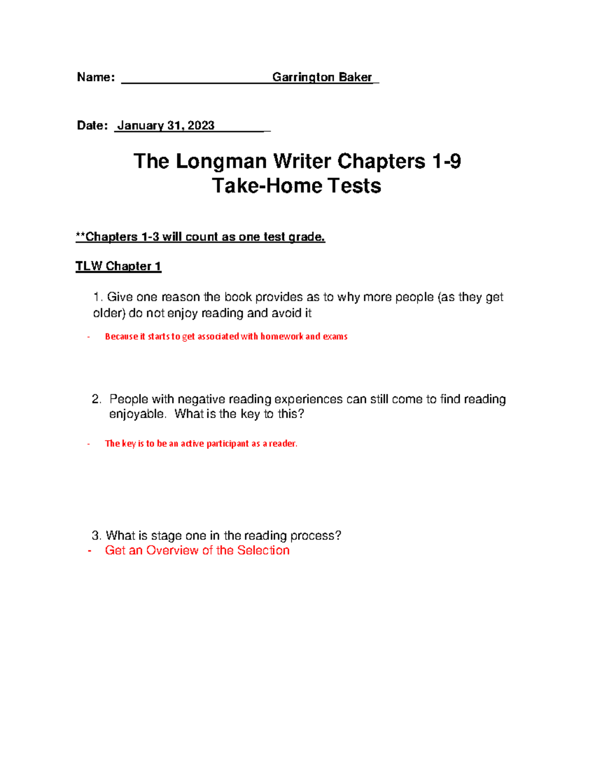 1301 Chapters 1-3 of Chapter 1-9 Test 2 copy - Name: Garrington Baker ...