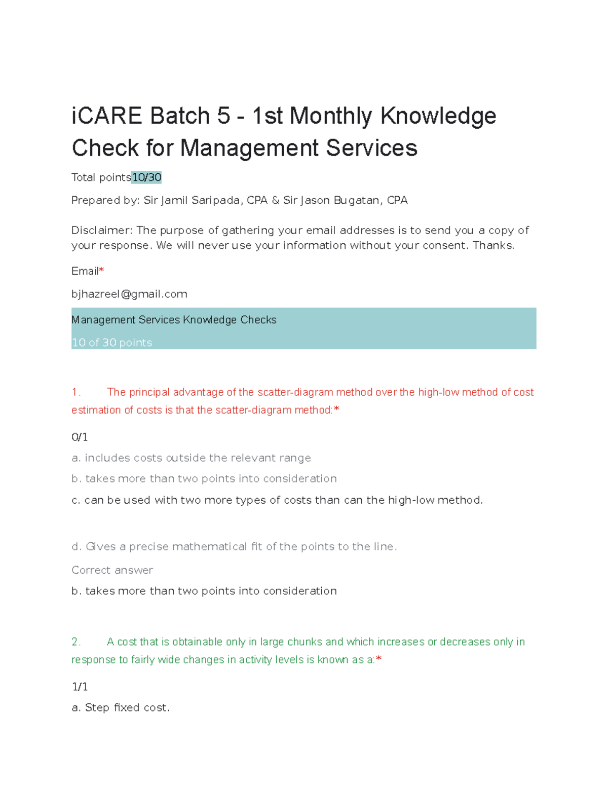 MAS JUNE - mas june 2022 reviewer - iCARE Batch 5 - 1st Monthly ...