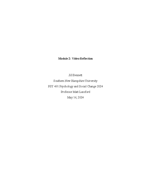 Module 6- reflection - Module 6 Activity- Reflection: Society Jill ...