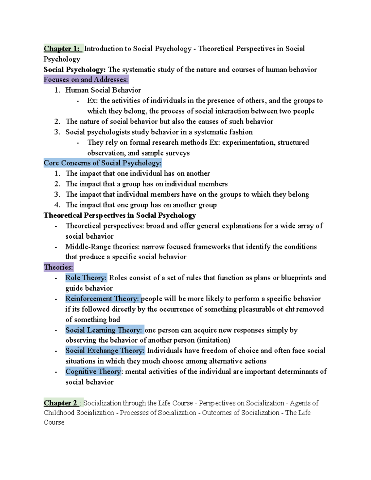 Social Psychology Midterm Study Guide - Chapter 1: Introduction to ...