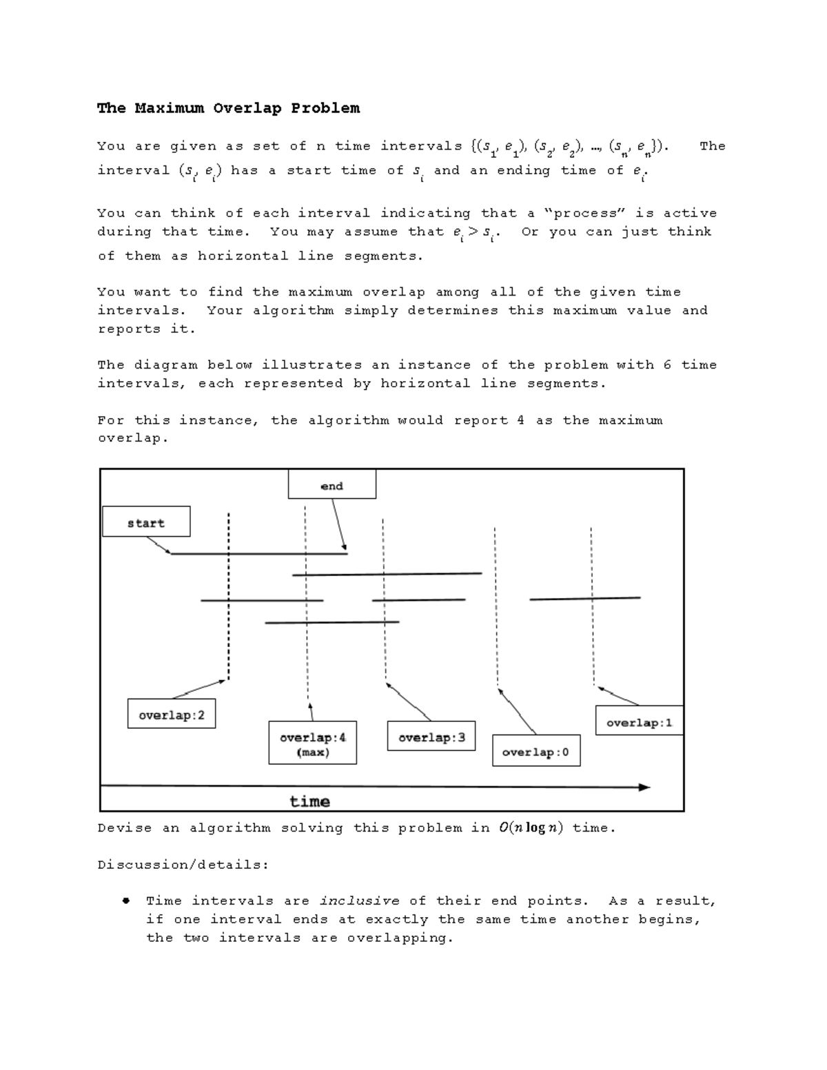 CS251 - Data Structure - Max Overlap Problem - The Maximum Overlap ...