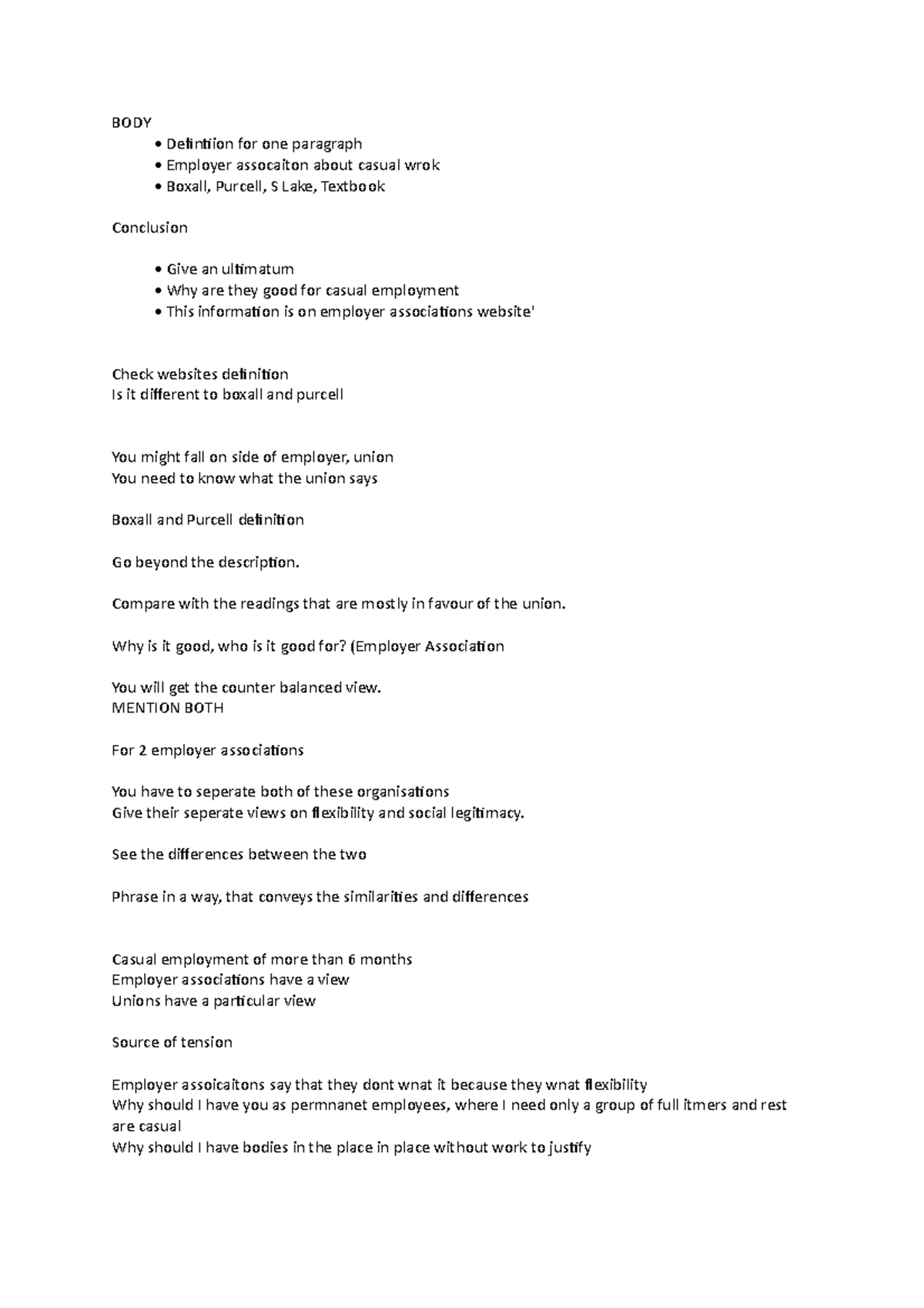 Boxall and Purcell WORKSHEET - BODY• Defintiion for one paragraph ...