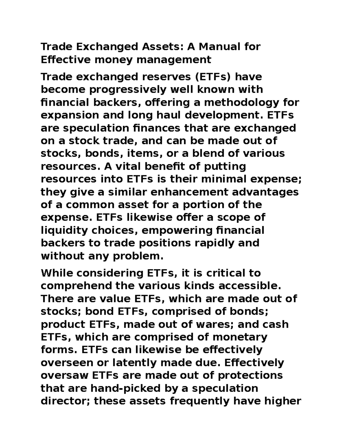Ep 11 - INFORMATION - Trade Exchanged Assets: A Manual for Effective ...