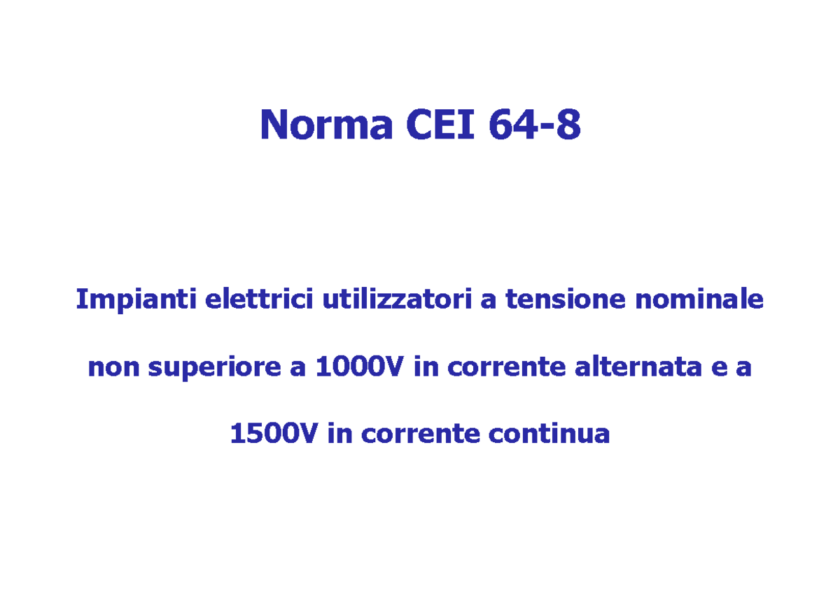 Normativa CEI 64 8 domotica - Norma CEI 64- Impianti elettrici utilizzatori a tensione nominale ...