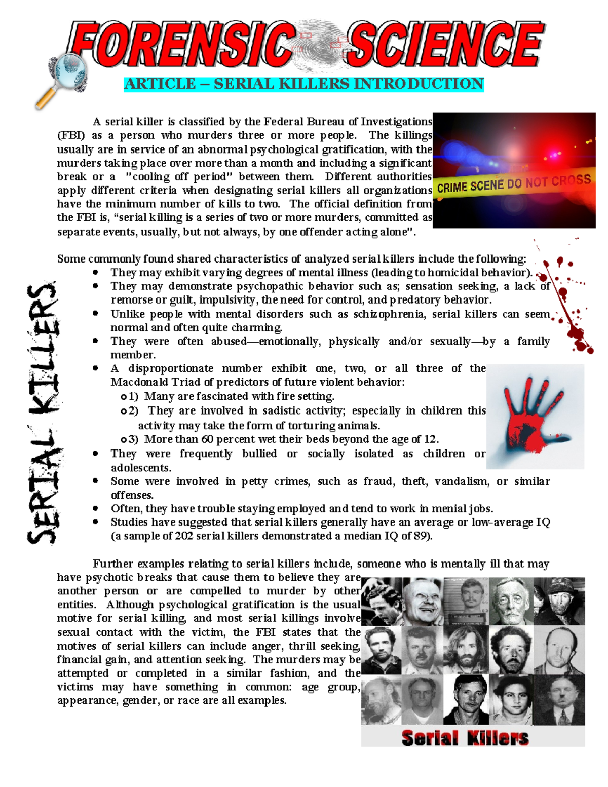 Criminal Psychology - Notes and guided notes activity. - ARTICLE ...