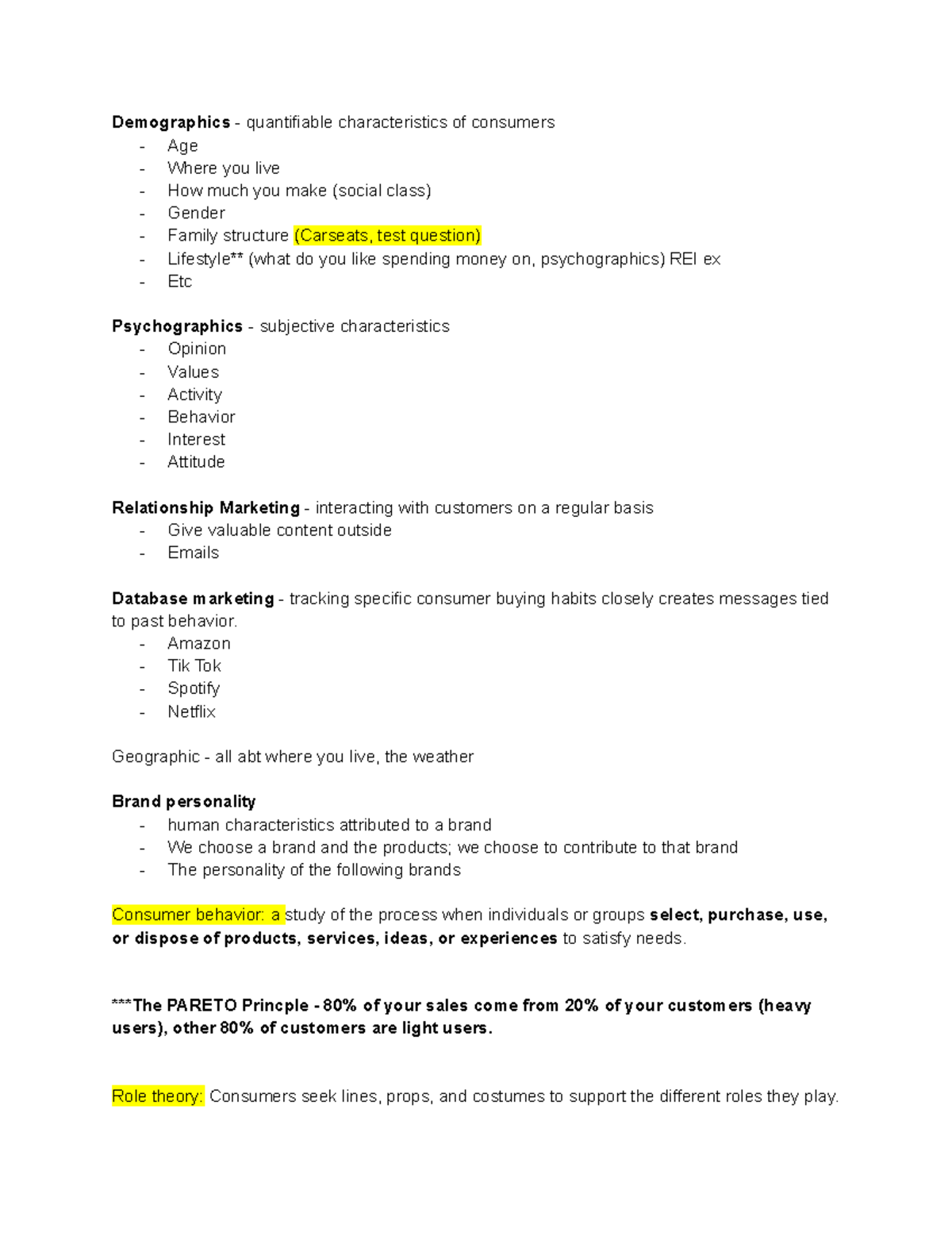 CHP 1 Intro to Consumer behavior - Demographics - quantifiable ...