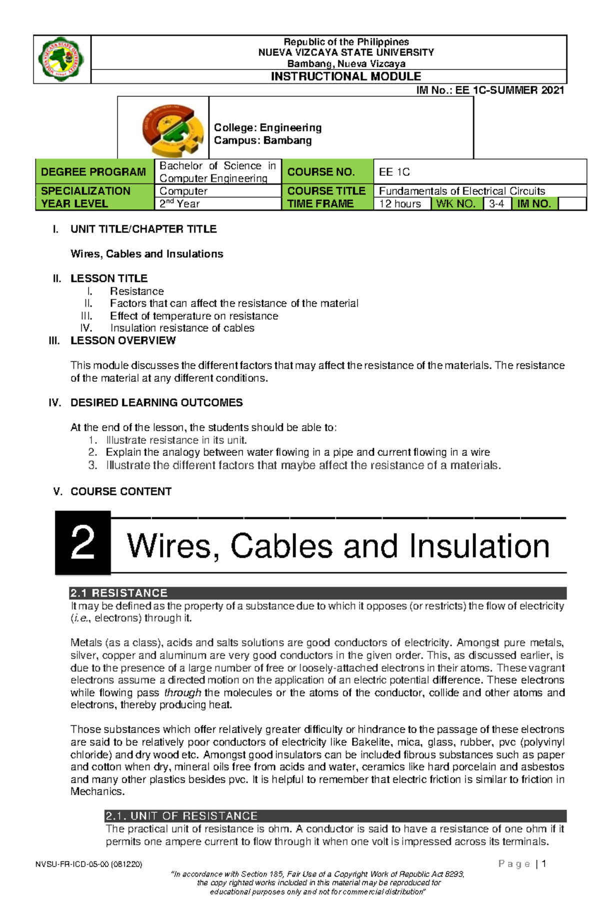 BEE-Module-2 Final - Summaries - NUEVA VIZCAYA STATE UNIVERSITY Bambang, Nueva Vizcaya ...