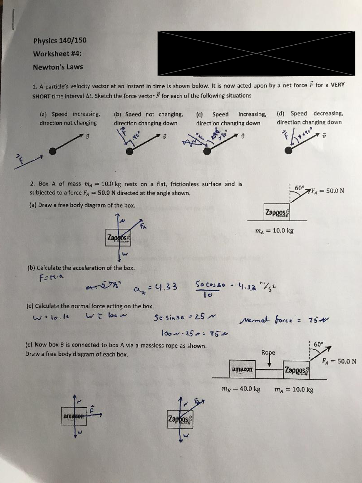 Worksheet 4 - PHYS 150 - Studocu