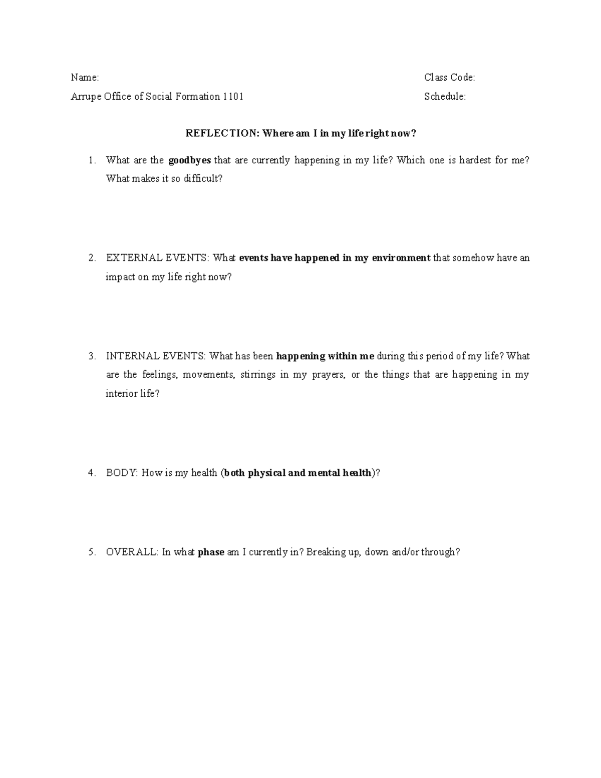 ASF 1101 Module 1. 2 Reflection Paper Template - Name: Class Code ...
