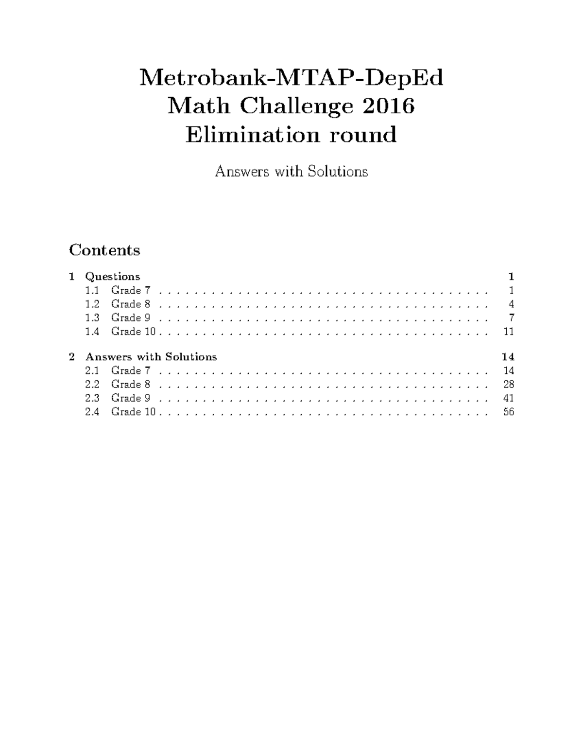 MTAP Elimination 2016 reviewer lecture - Metrobank-MTAP-DepEd Math ...