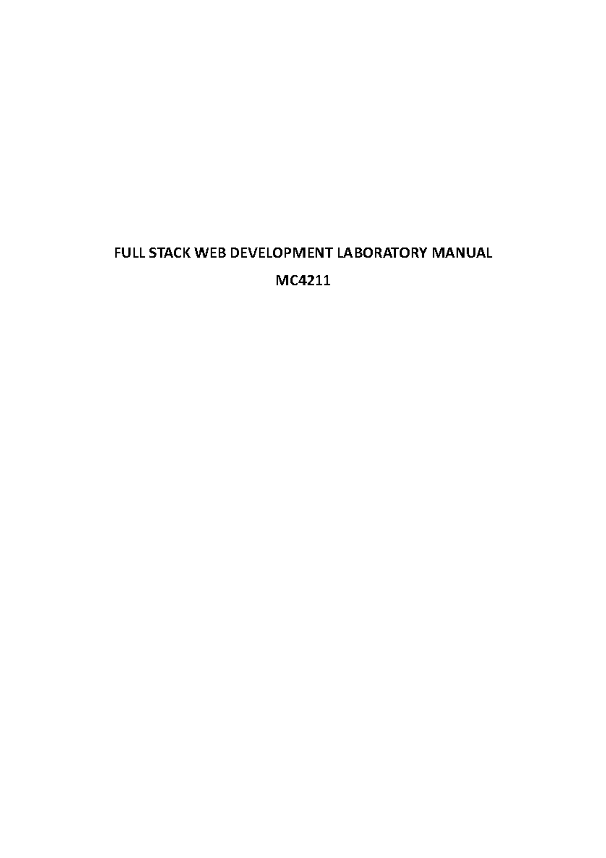 FULL Stack WEB Development Laboratory Manual - FULL STACK WEB ...