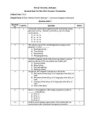 ACA-1 - None - Q1. list and explain parallel processing mechanism in ...