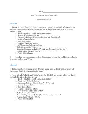 Module 2 APA Quiz 2021 - health promotions - NUR 315 – Health Promotion ...