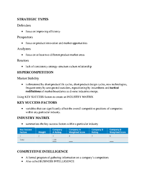 Strat 1F - Module 3 STRATEGY FORMULATION Week 6- Introduction As mentioned in Module 1, strategy ...