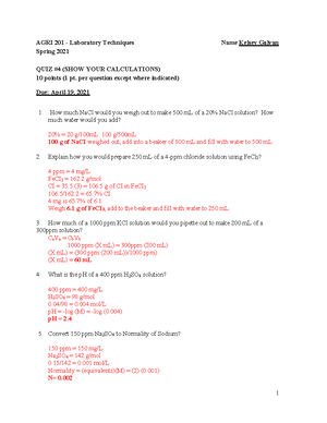 Agri 201 analysis 2 - Forage - Corn tissue samples Sample type Standard ...
