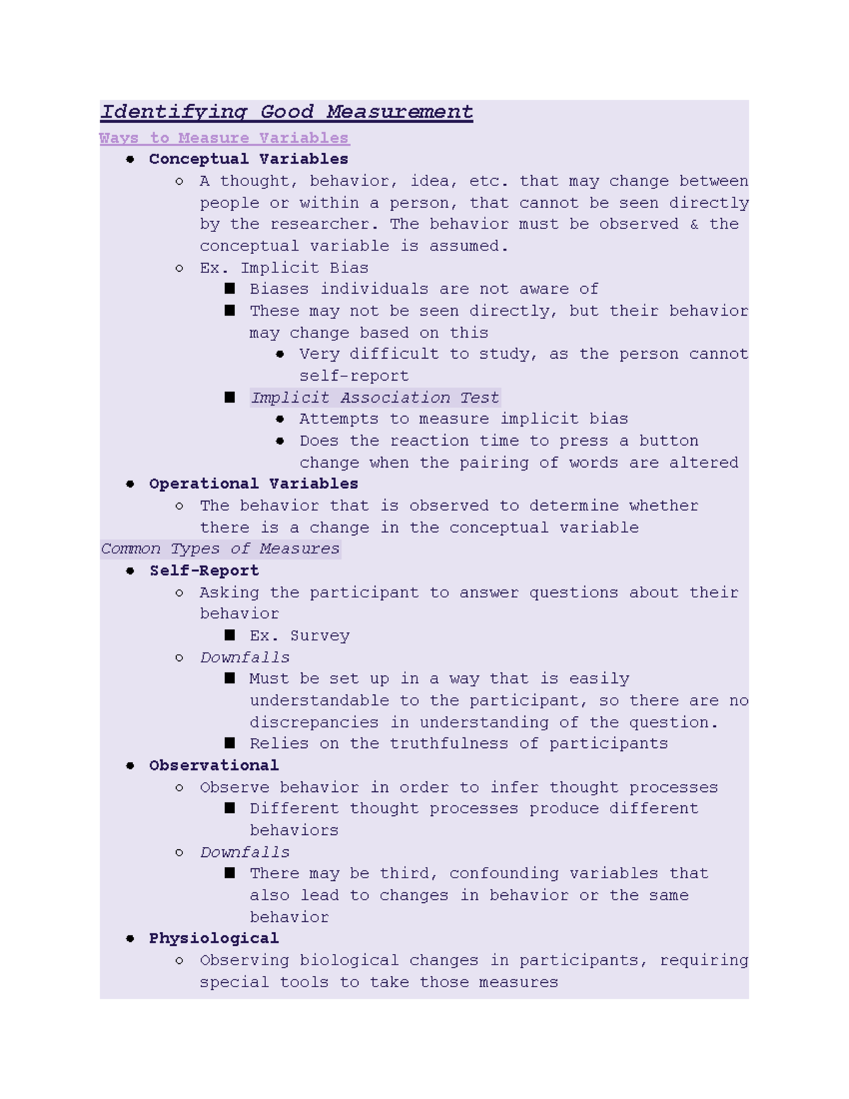 Chapter 5: Identifying Good Measurement - Identifying Good Measurement ...