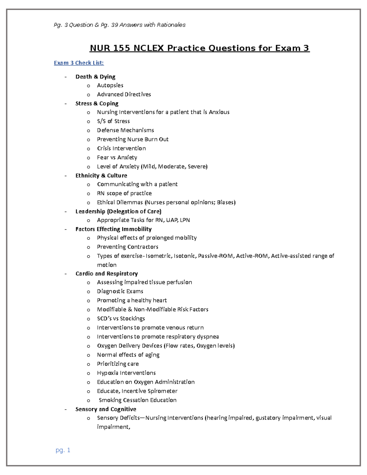 155 Nclex Practice Test and Check List Teacher Copy KEY - NUR 155 NCLEX ...