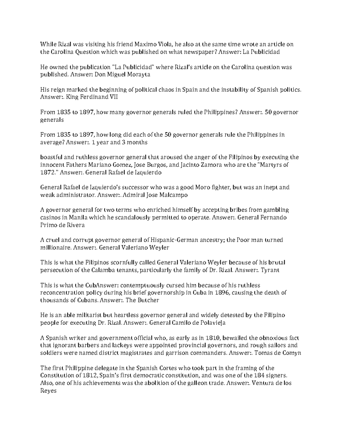 Jose Rizal Facts - While Rizal was visiting his friend Maximo Viola, he ...