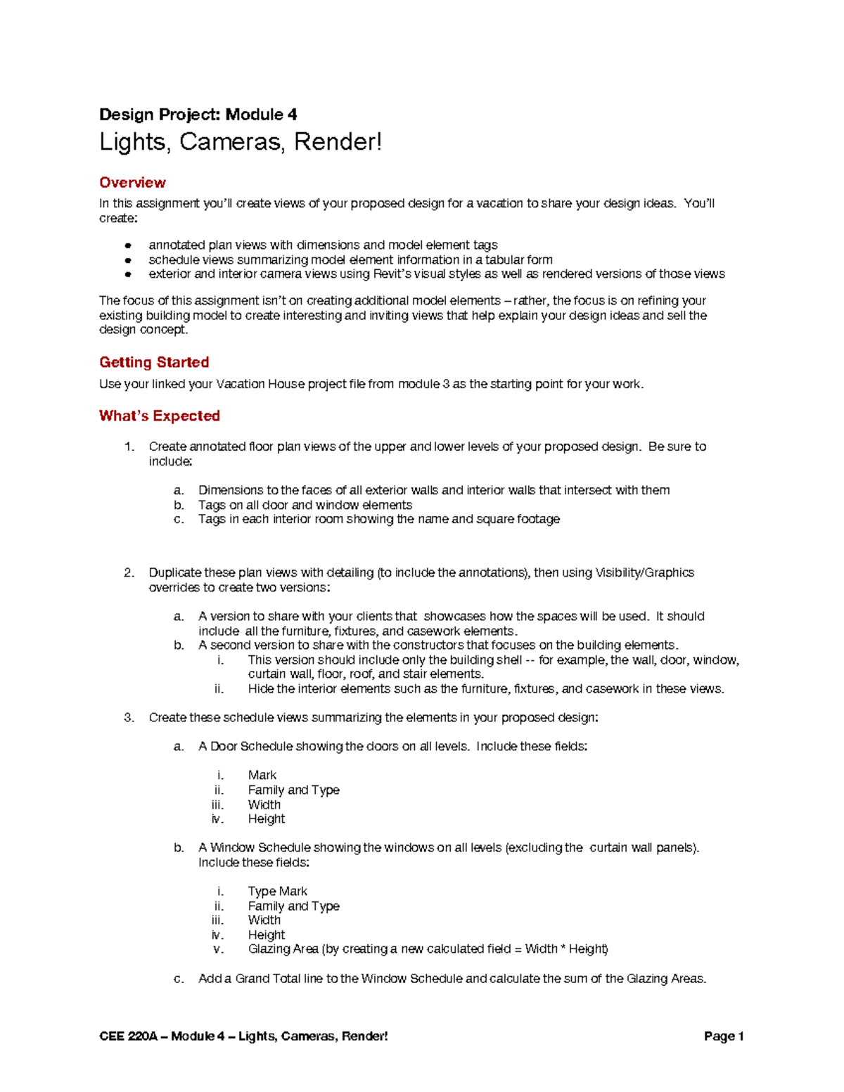 Design Project - Module 4 - Lights, Camera, Render - Design Project ...