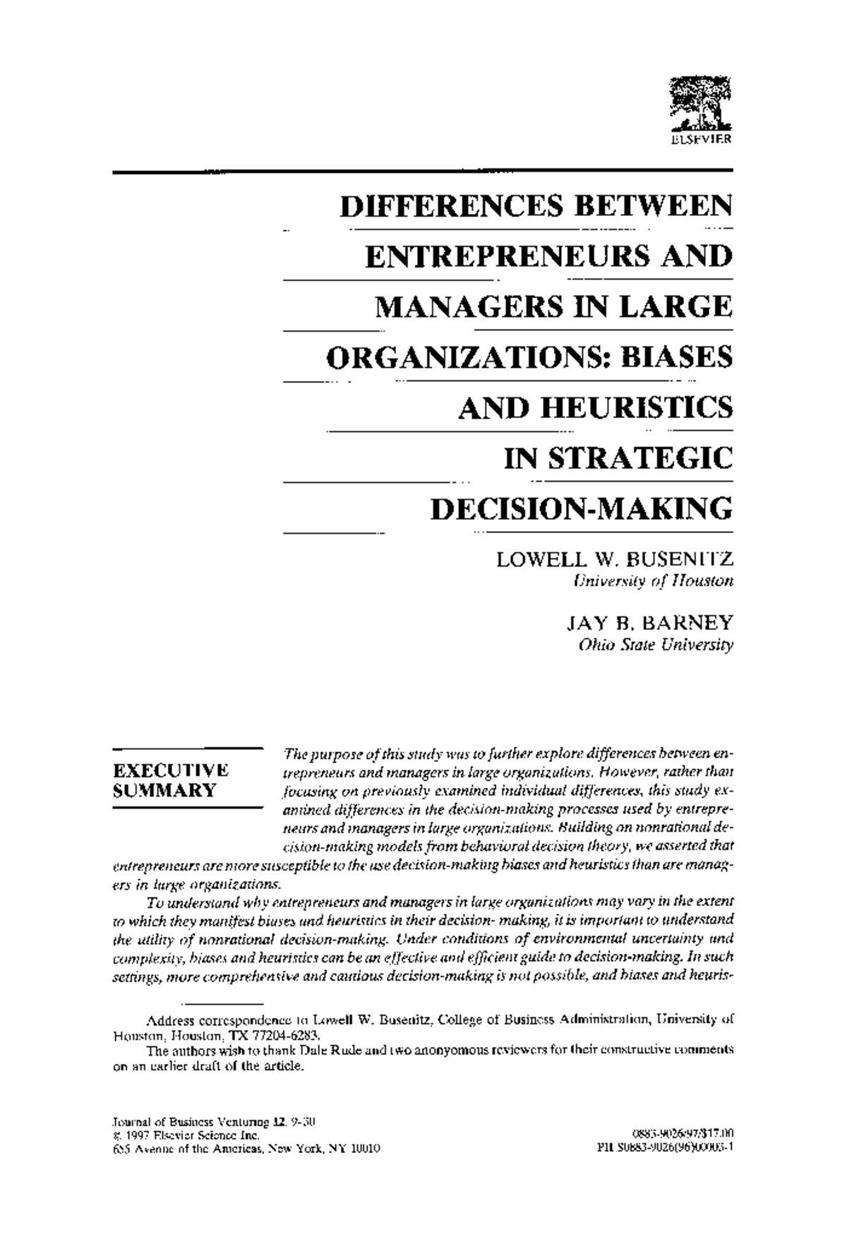Rrl research purchasing decisions - EXECUTIVE SUMMARY DIFFERENCES ...